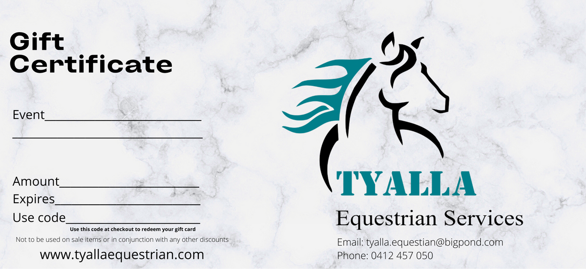 Tyalla Gift Voucher – Tyalla Equestrian Services